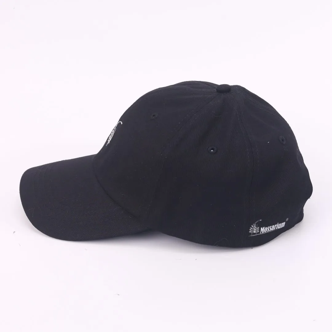 The Midnight Leaf – Unisex Black Cap with Leaf Embroidery | Mossarium